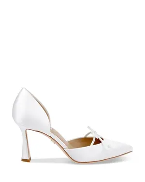 Badgley Mischka Olympic Bow Pumps - White Satin