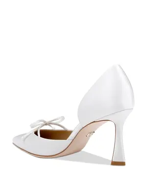 Badgley Mischka Olympic Bow Pumps - White Satin