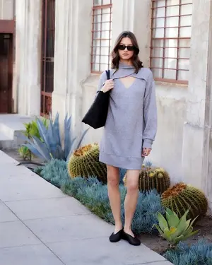 Fifteen Twenty Claylee Crossover Turtleneck Dress