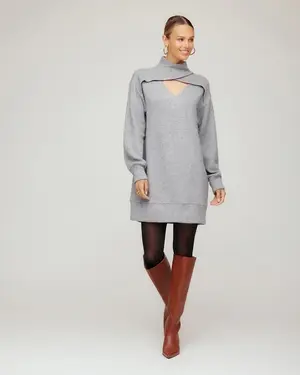 Fifteen Twenty Claylee Crossover Turtleneck Dress