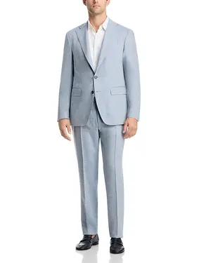 Canali Capri Linen & Wool Melange Solid Slim Fit Suit
