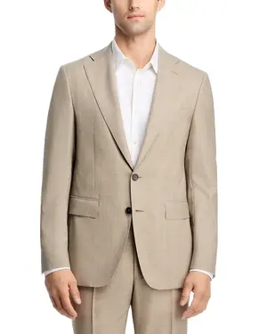 Canali Capri Melange Solid Slim Fit Suit - Beige