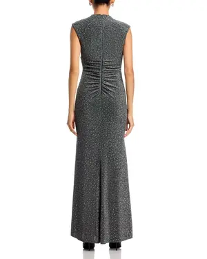 Aqua Long Studded Cap Sleeve Dress