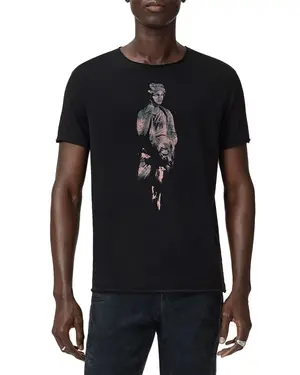 John Varvatos Short Sleeve Raw Edge Graphic Tee