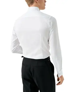 Eton Slim Fit Solid Plisse Shirt - White