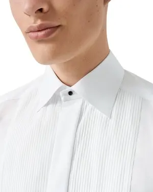 Eton Slim Fit Solid Plisse Shirt - White