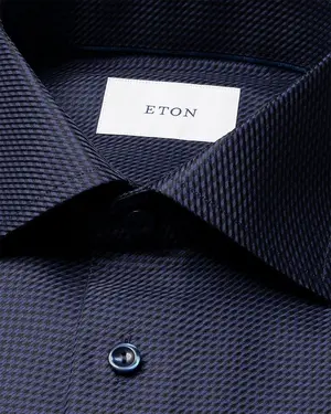 Eton Contemporary Fit Check Shirt - Navy