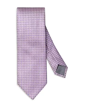 Eton Geometric Print Silk Tie - Light Purple