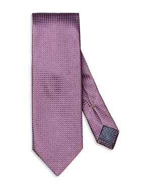 Eton Geometric Print Silk Tie - Medium Purple