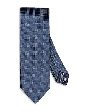 Eton Geometric Print Silk Tie - Navy