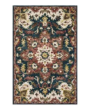 LOLOI Victoria Vk-13 Area Rug 5'0x7'6 - Teal/raspberry