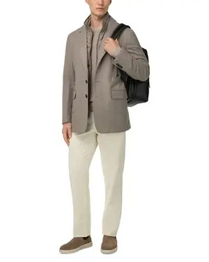 Boggi Milano Smart Flannel Jacket With Removable Bib - Sand