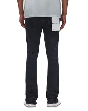 PURPLE BRAND Flared Leg Beaded Monogram Jeans - Black
