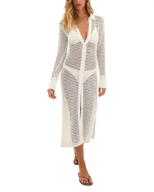 VIX PAULA HERMANNY Jenne Chemise Swim Cover-up - Off White