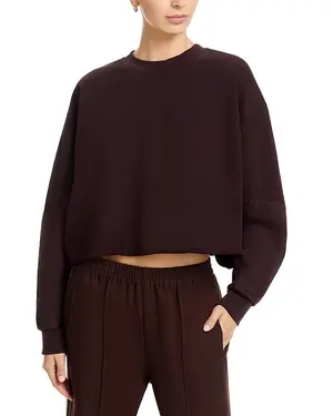 LESET Jamie Patch Crewneck Sweatshirt - Chocolate