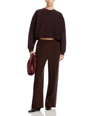 LESET Jamie Patch Crewneck Sweatshirt - Chocolate