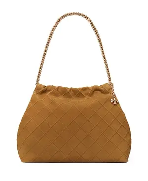 Tory Burch Fleming Suede Hobo Bag