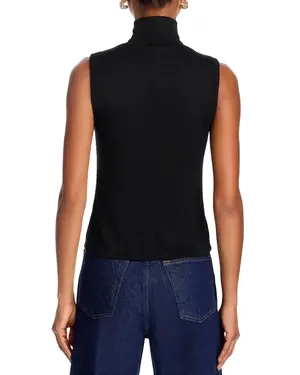 Rag & Bone Knit Turtleneck Tank Top - Black