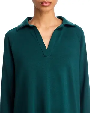 Eileen Fisher Cozy Brushed Terry Henley Long Top
