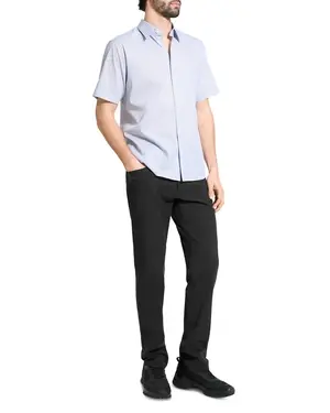 Theory Irving Short Sleeve Mini Geo Relaxed Fit Button Down Shirt