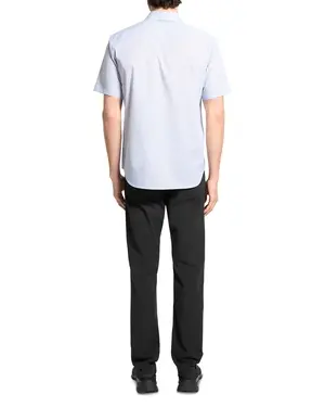 Theory Irving Short Sleeve Mini Geo Relaxed Fit Button Down Shirt