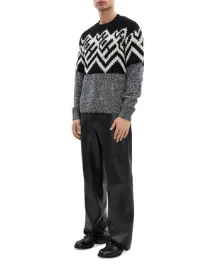 Helmut Lang Half Fair Isle Crewneck Sweater