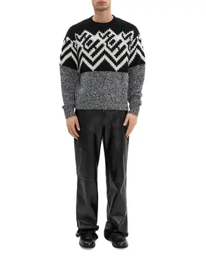 Helmut Lang Half Fair Isle Crewneck Sweater