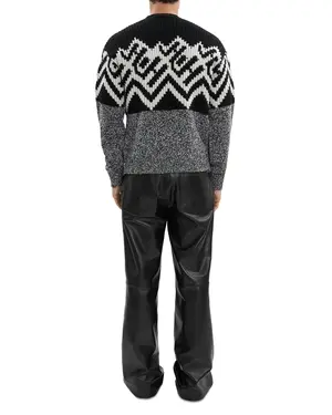 Helmut Lang Half Fair Isle Crewneck Sweater