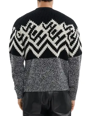 Helmut Lang Half Fair Isle Crewneck Sweater