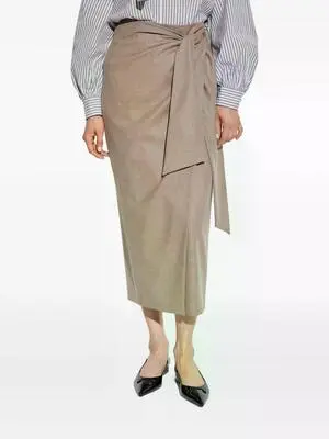 Max Mara Wrap-tie Midi Skirt - Neutrals
