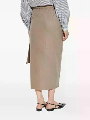 Max Mara Wrap-tie Midi Skirt - Neutrals