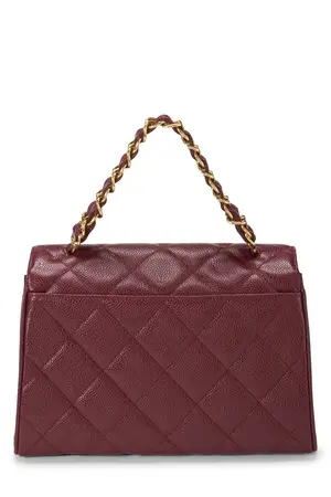 Chanel Quilted Caviar Handbag With Chain Strap