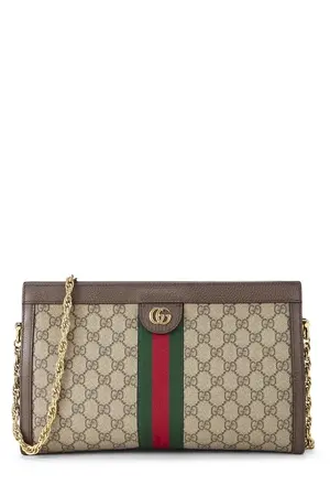 Gucci Gg Supreme Canvas Ophidia Shoulder Bag - Brown