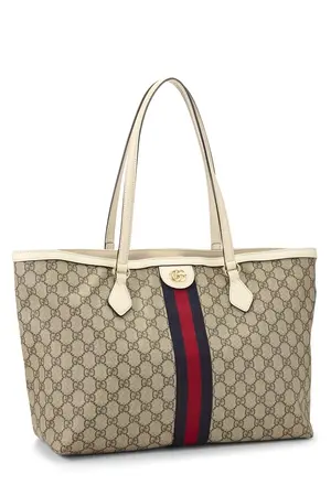 Gucci Gg Supreme Canvas Ophidia Tote - Beige