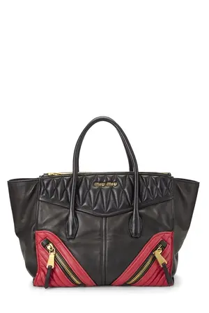 Miu Miu Multicolor Calfskin Convertible Biker Tote