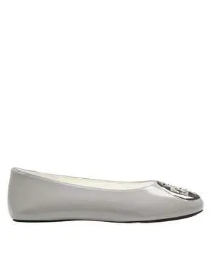 Tory Burch Leather Ballerina Flats - Gray