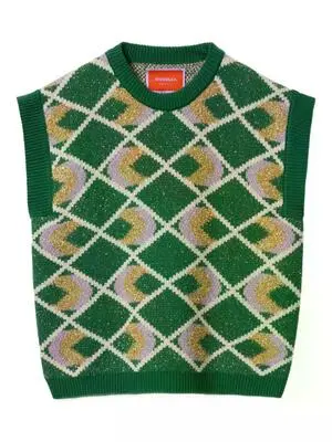 La DoubleJ Argyle Top - Green