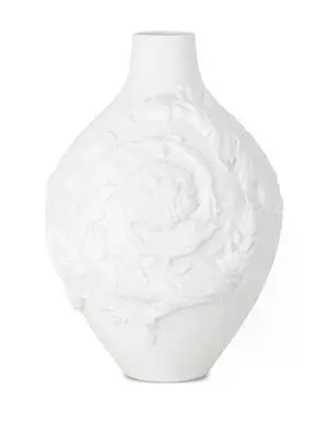 Versace 3d Barocco Porcelain Vase - White