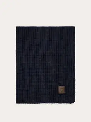 FERRAGAMO Ribbed Wool And Cashmere Collar - Blue
