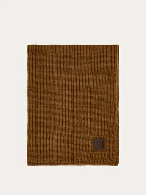 FERRAGAMO Ribbed Wool And Cashmere Collar - Brown
