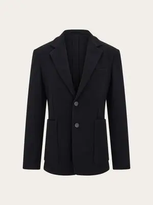 FERRAGAMO Single Breasted Jersey Blazer - Black