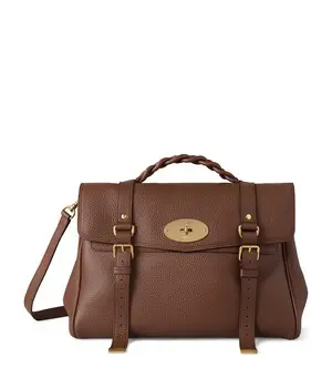 Mulberry Grained Leather Alexa Satchel - Brown