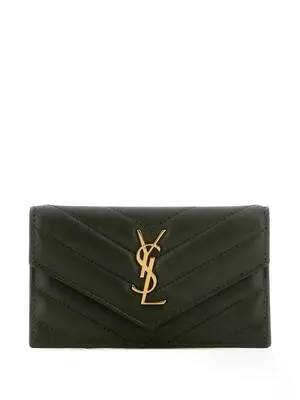 Saint Laurent Quilted Card Holder - Green