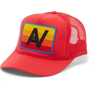 Aviator Nation Rainbow Logo Trucker Hat - Red