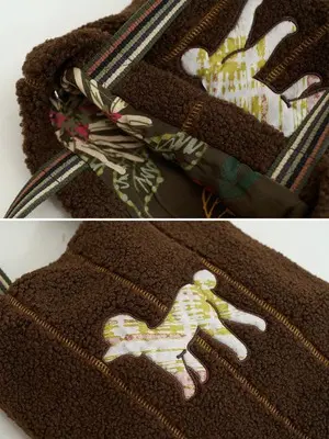 LOST PATTERN Pan Pan Shearling Tote Bag