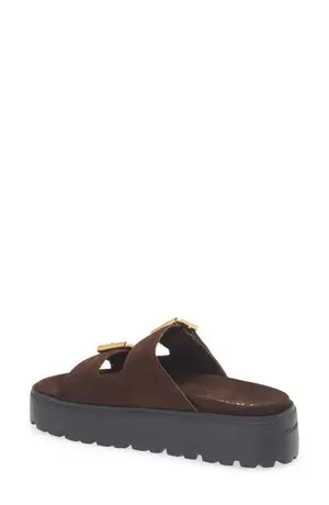 Prada Fussbett Flatform Slide Sandal - Moro