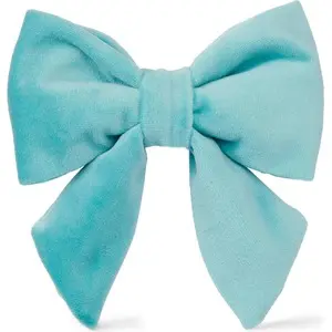 THE FOGGY DOG Velveteen Dog Bow - Blue