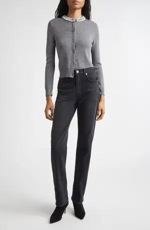 Veronica Beard Harley High-waist Arc Leg Jeans - Washed Onyx