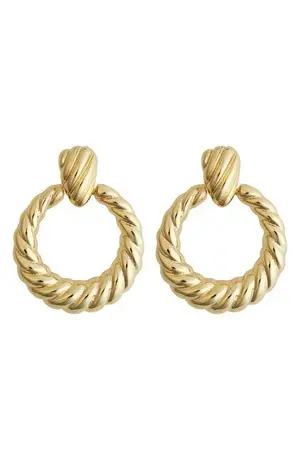 PANACEA Twist Door Knocker Drop Earrings - Gold