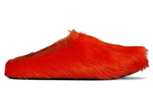 Marni Calfskin Fussbett Sabot Mules - Orange